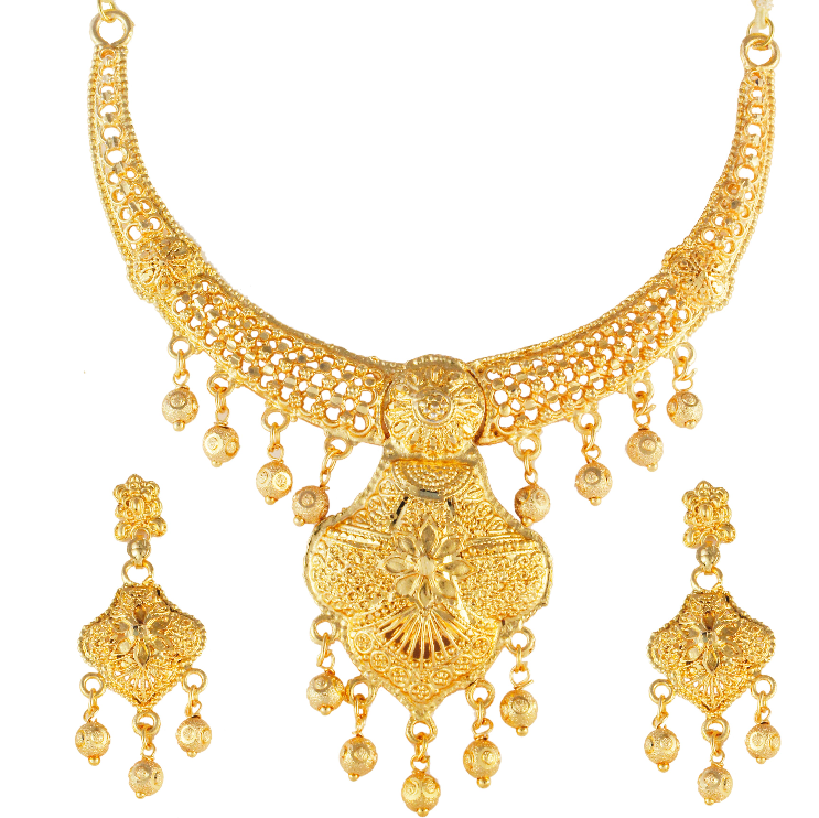Shop Gold Forming Necklace Sets Wedding & Indian Functions By Karatcart